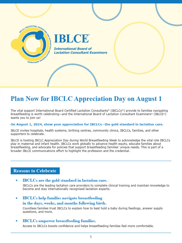 IBCLC Appreciation Day Toolkit FINAL | PDF | Breastfeeding