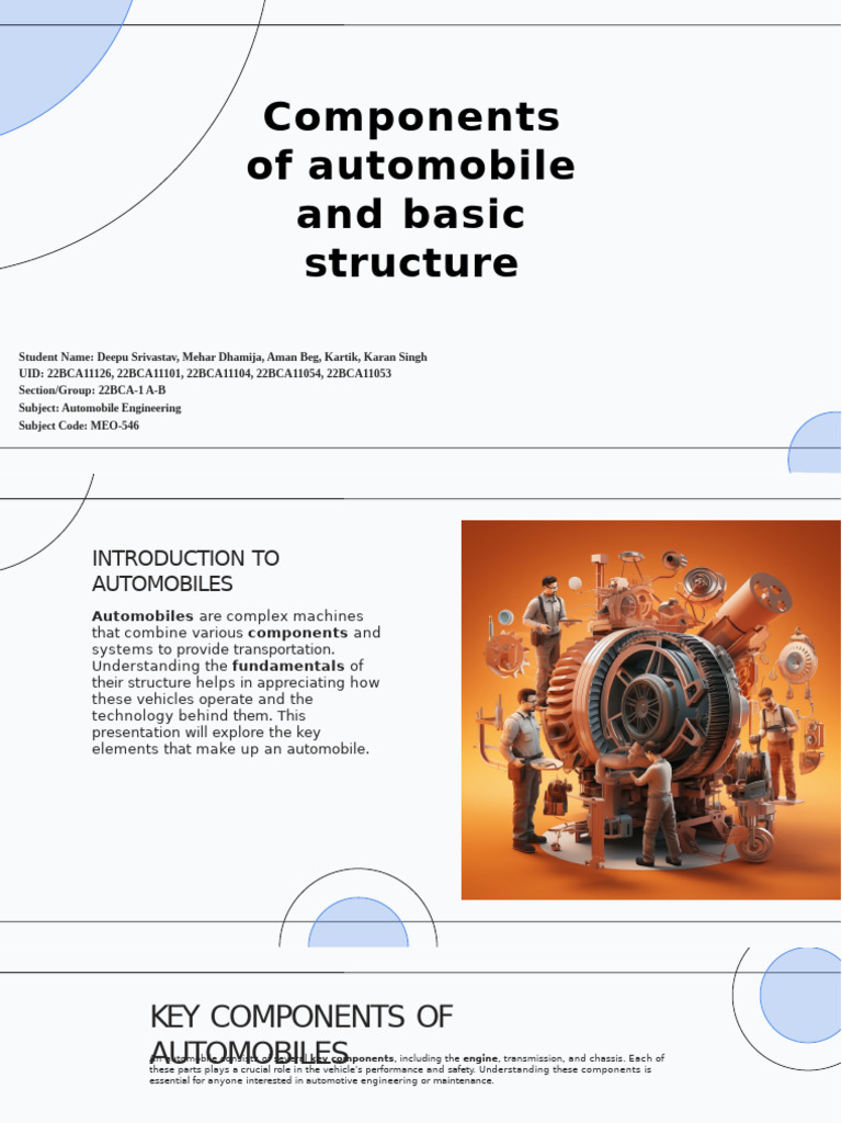 Key Components of Automobiles | PDF