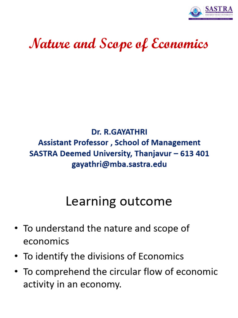 Nature and Scope of Economics 1 | PDF | Economics | Microeconomics