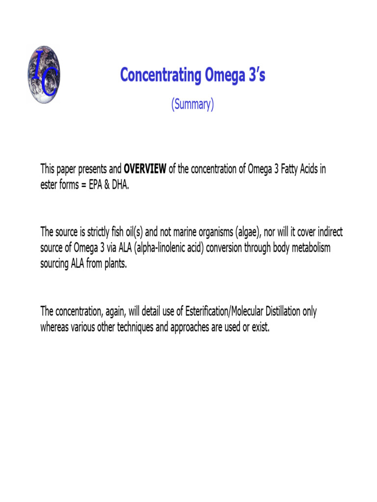 Omega-3 Concentration Techniques | PDF | Omega 3 Fatty Acid ...