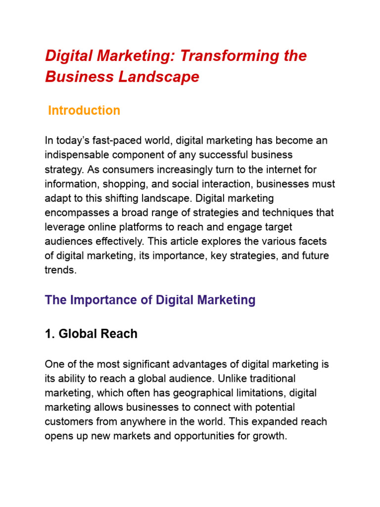 Digital Marketing | PDF | Digital Marketing | Marketing