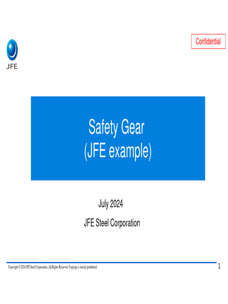 No.6【20240708】Safety Gear (JFE example) | PDF | Secondary Sector Of The Economy