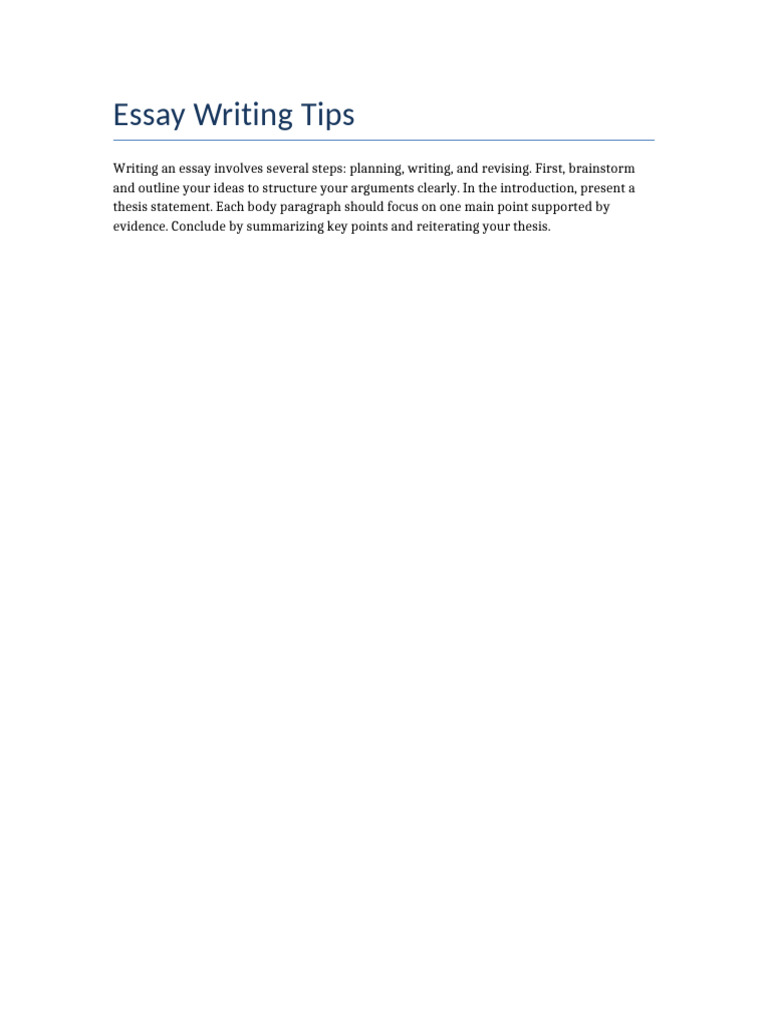 Essay Writing Tips | PDF | Self-Improvement