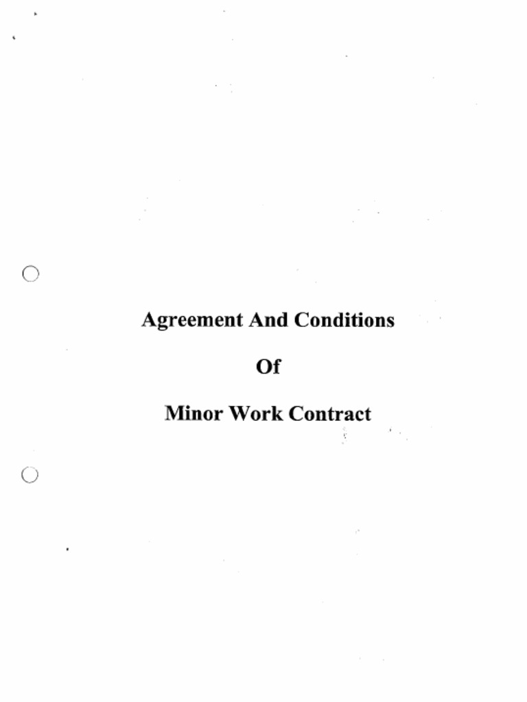 Minor Work Contract | PDF