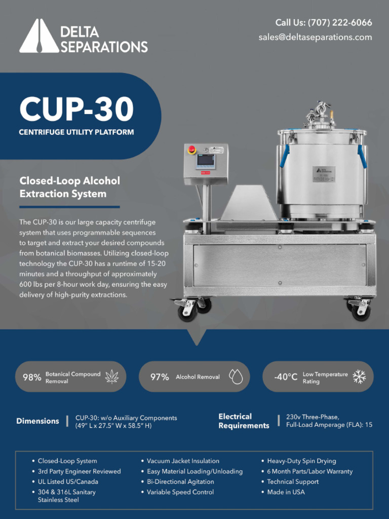 CUP 30 Spec Sheet | PDF