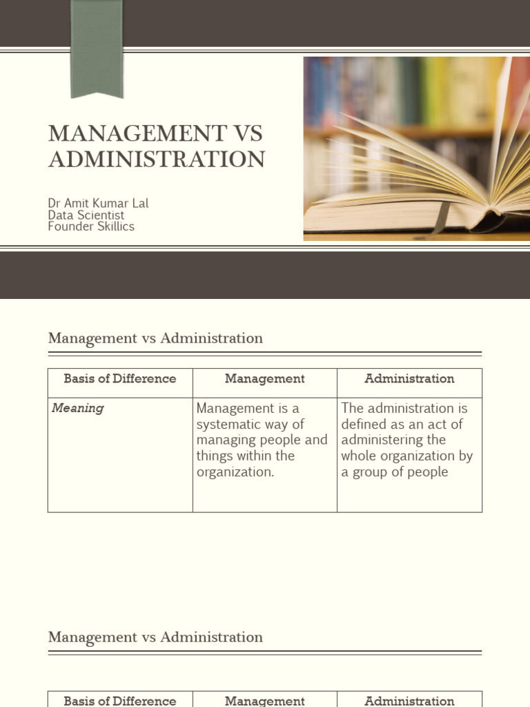 2.management Vs Administration | PDF | Economies | Business