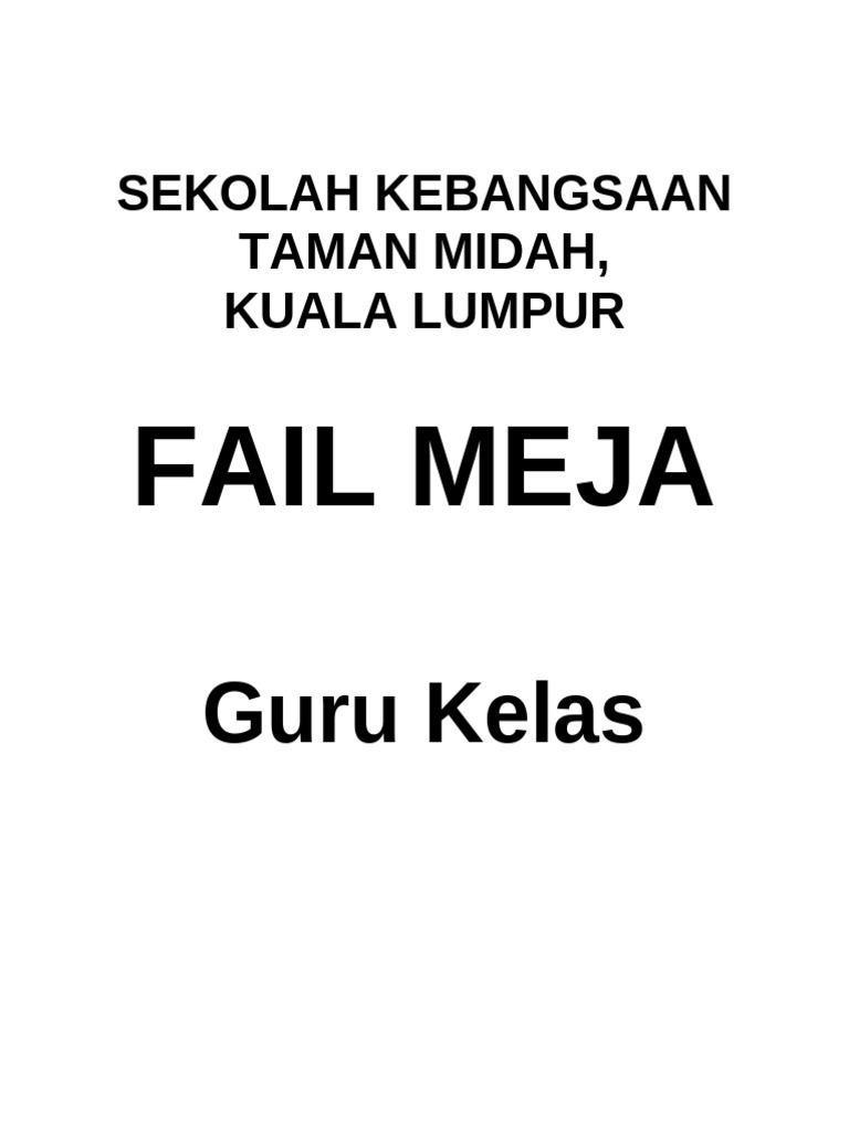Fail Meja Guru Kelas | PDF