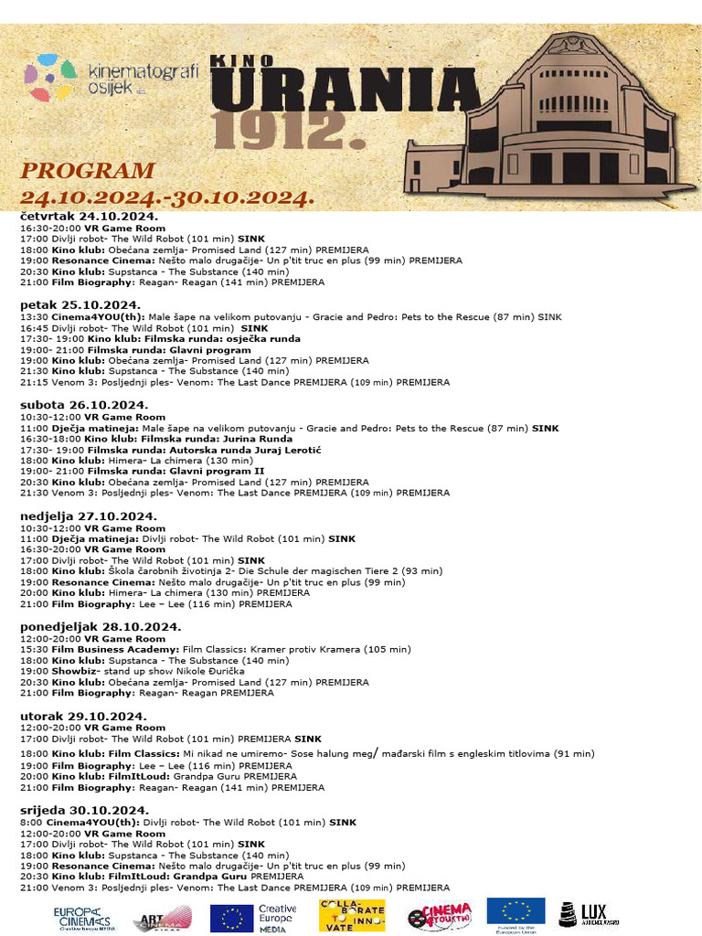 Program Kina Urania 24.-30.10.2024 | PDF