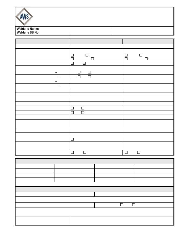 Welder Qualification Record Form | PDF | Welding | Construction