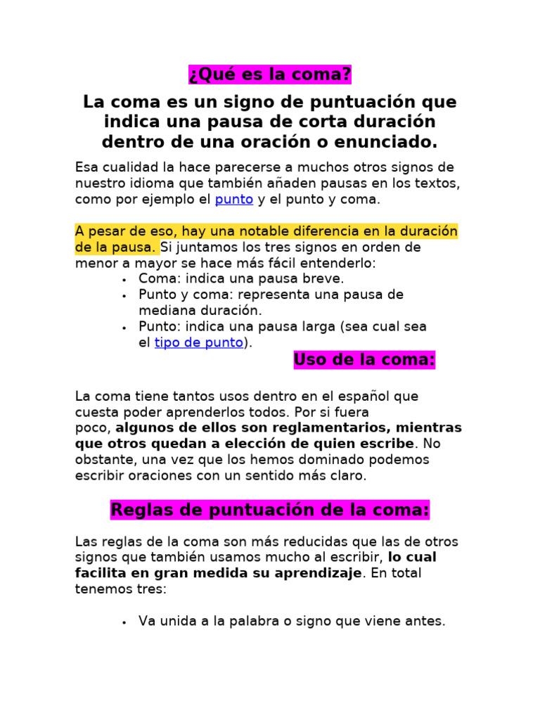 Qué Es La Coma | PDF