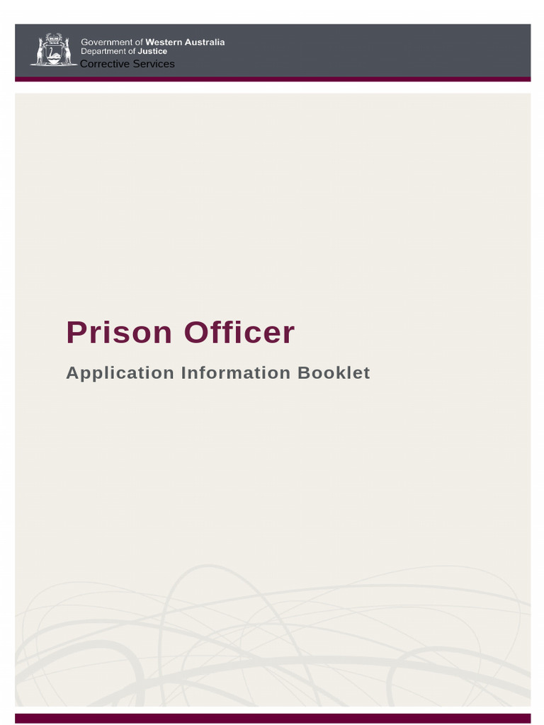 Prison Officer Information Booklet | PDF | Criminal Record | Prison