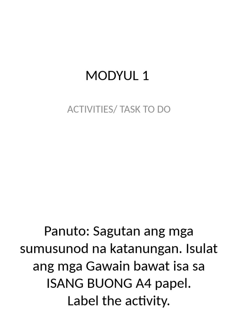 Quarter 2 Modyul 1 2 Activities | PDF