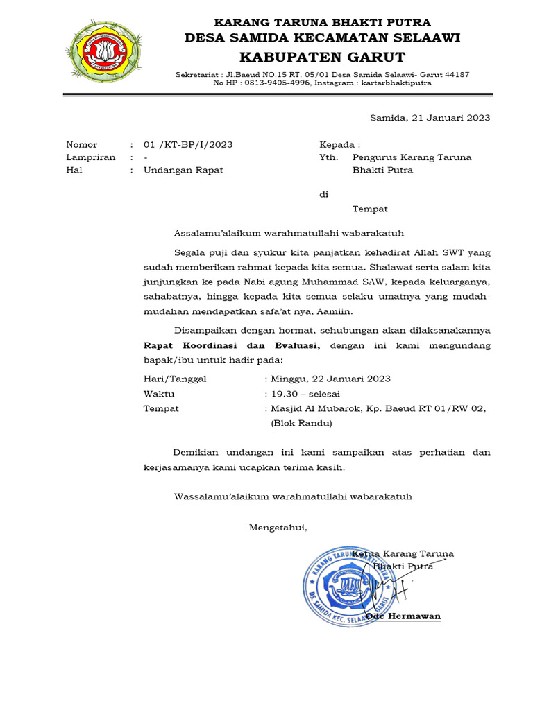 Undangan Rakor | PDF