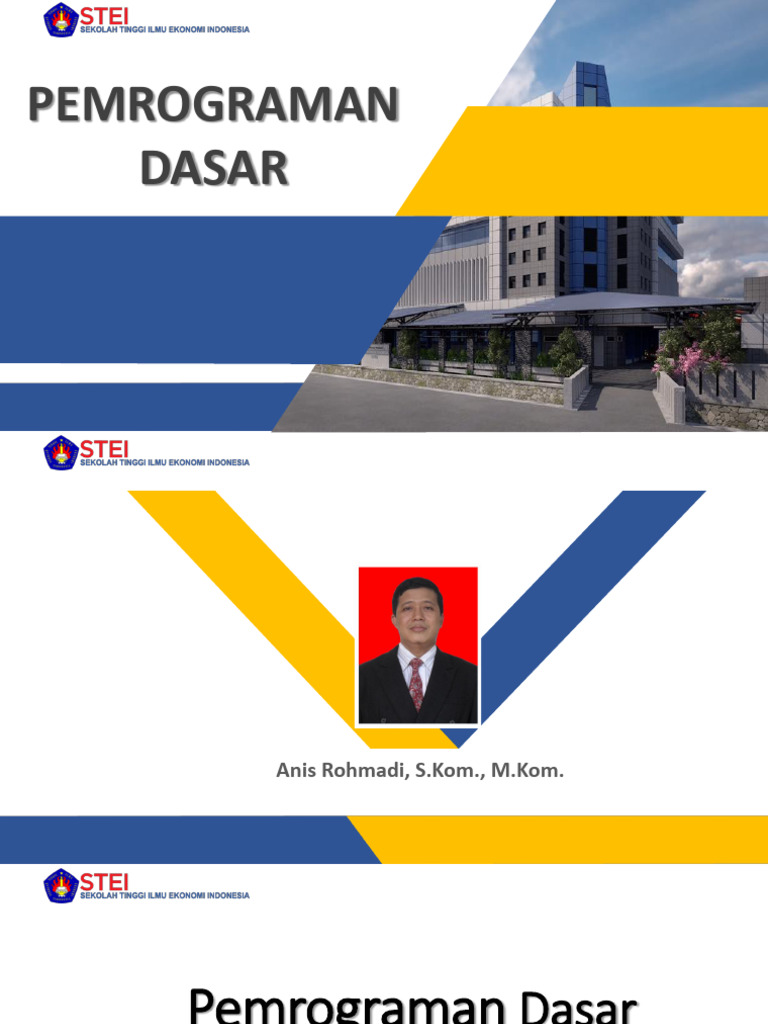 Materi Pemrograman Dasar - Ke 1 - Pengenalan Dasar | PDF Materi Pemrograman Dasar - Ke 1 - Pengenalan Dasar | PDF
