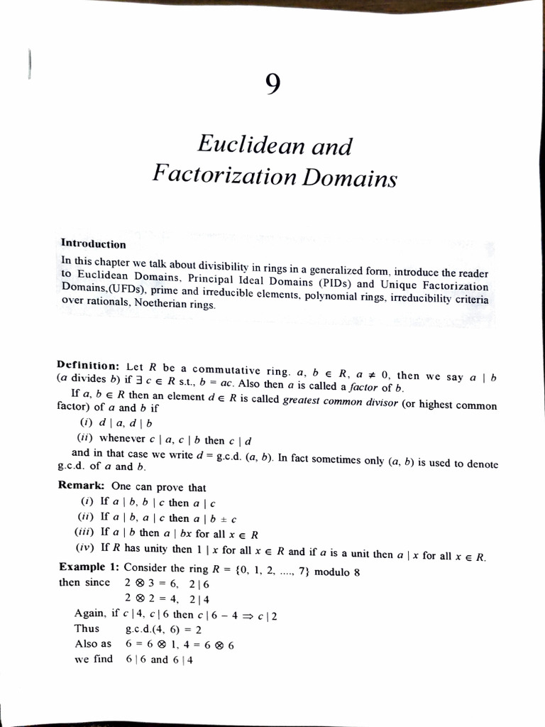 1 | PDF | Ring (Mathematics) | Factorization