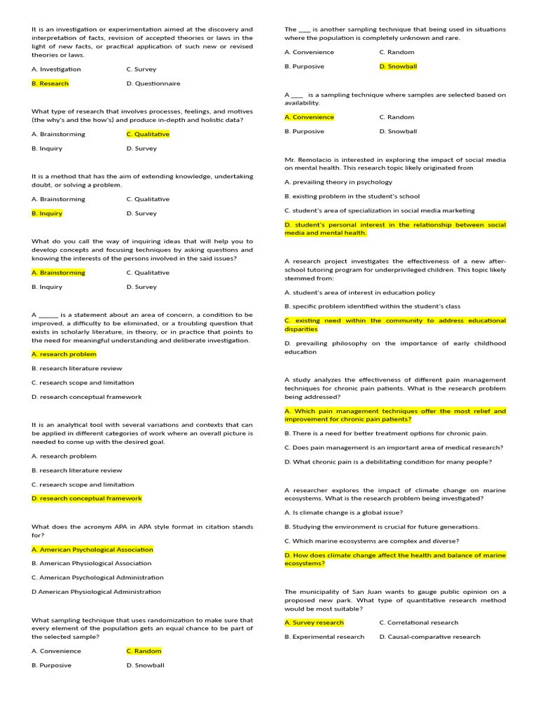 3i's Reviewer | PDF | Sampling (Statistics) | Qualitative Research
