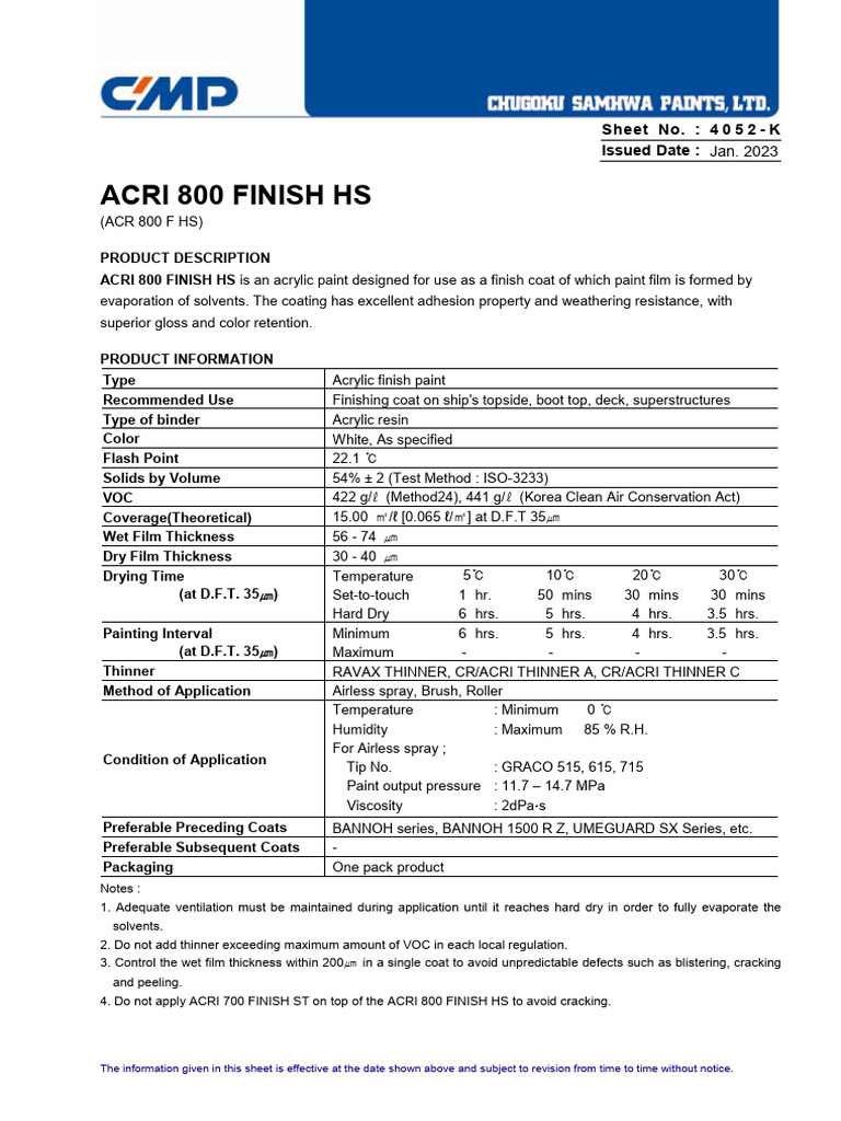 2 acri 800 | PDF | Paint | Industrial Processes