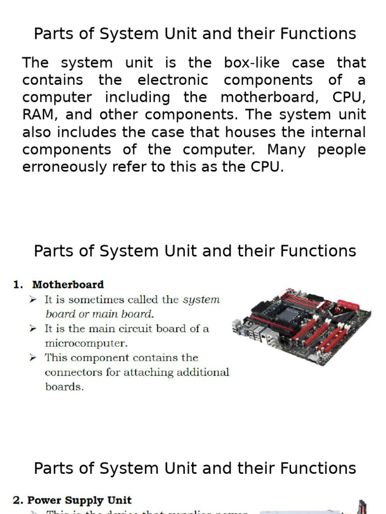 Parts of The System Unit | PDF