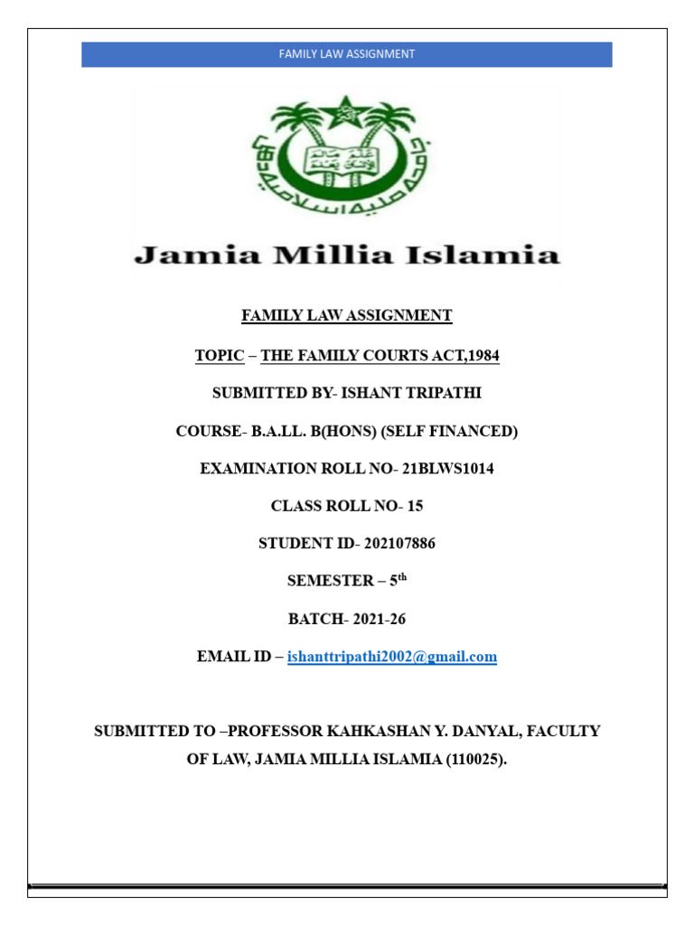 KD MAM ASSIGNMENT | PDF | Alimony | Justice