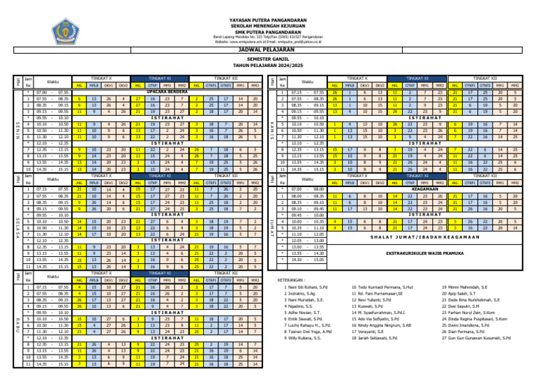 Jadwal KBM 2024-2025 | PDF