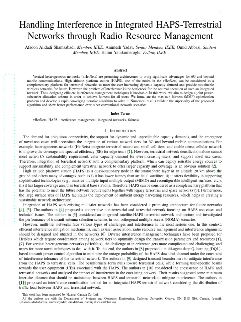 Handling Interference in Integrated HAPS-Terrestrial Networks Through ...