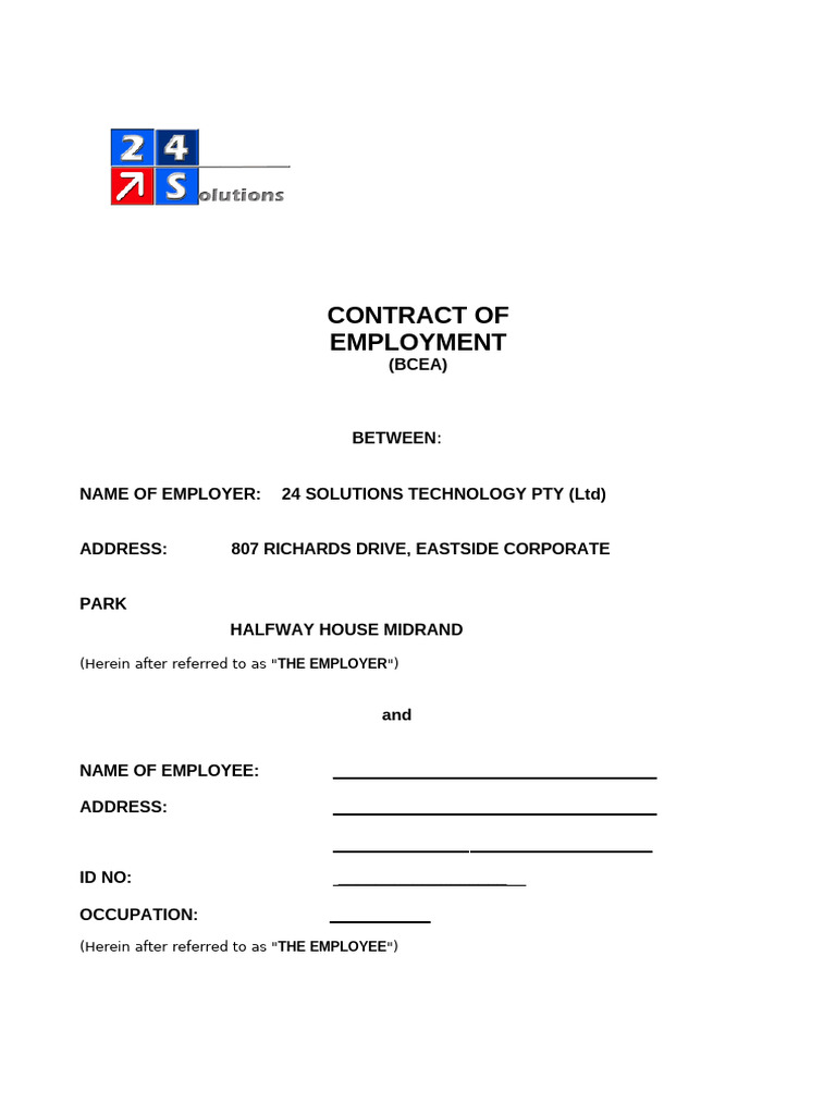 24 Solutions Employee Contract 003 | PDF | Employment | Parental Leave