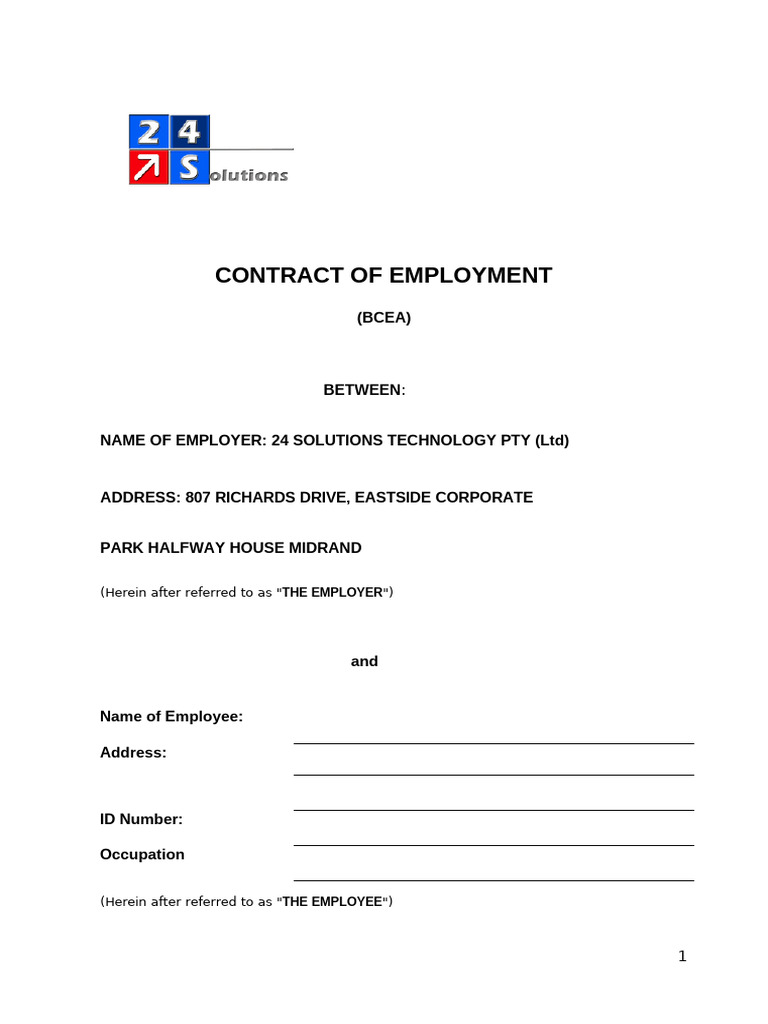 24 Solutions Project Based Employee Contract | PDF | Employment | Sick ...