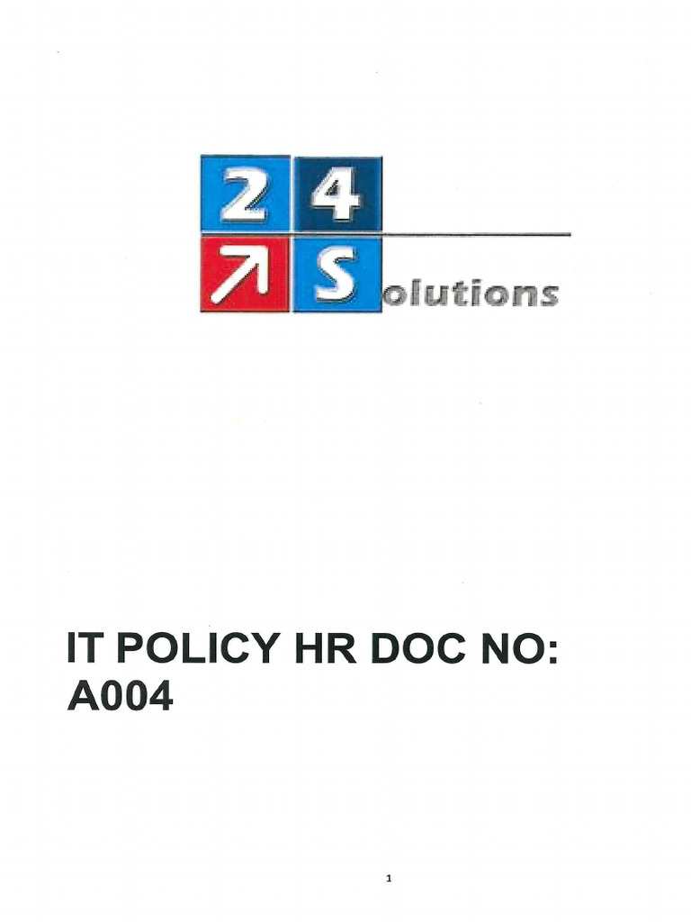 24 Solutions IT Policy_ A004 | PDF