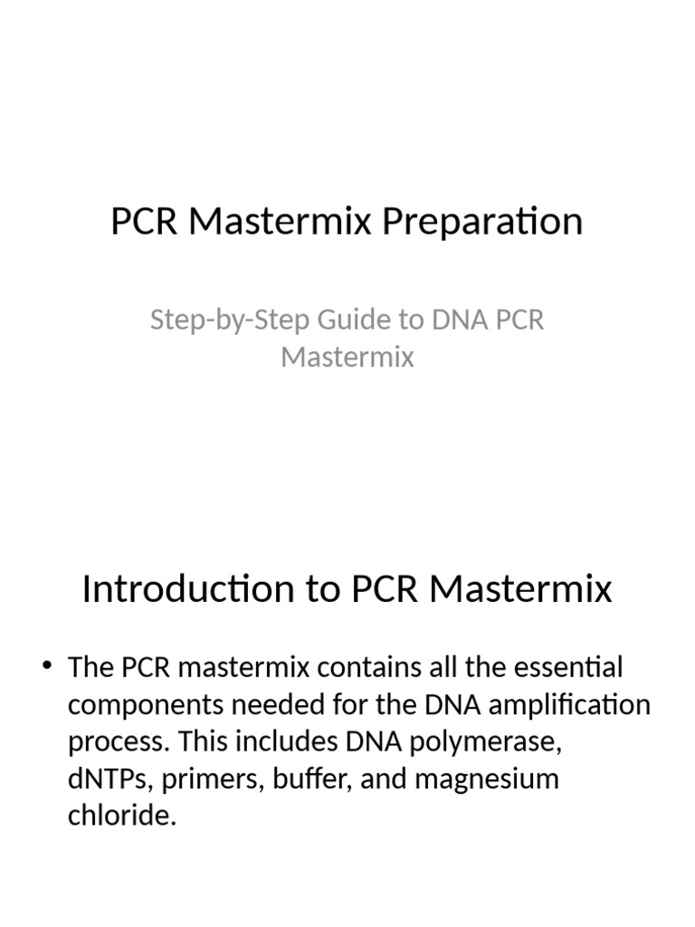 PCR Mastermix Presentation No Image | PDF