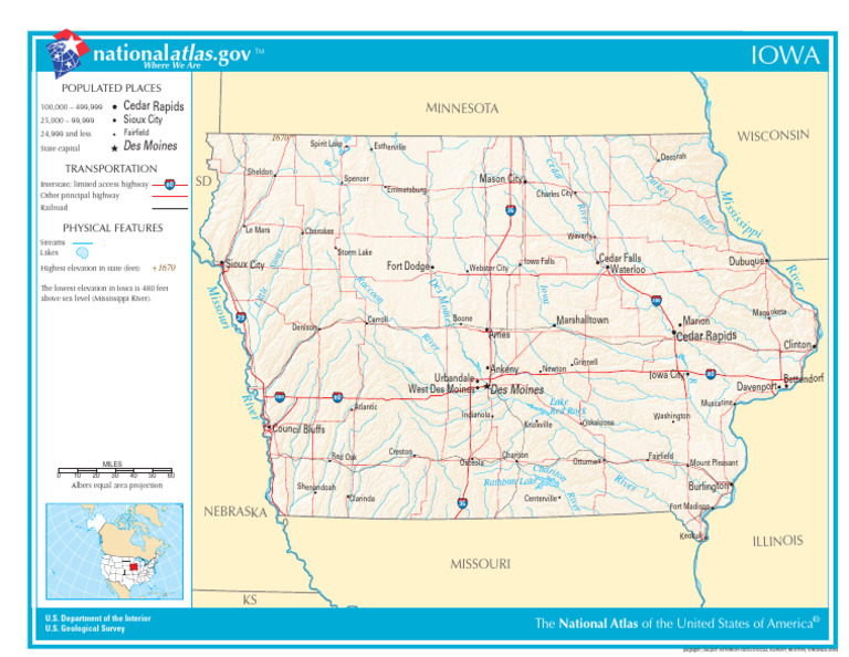 Iowa Map Reference | PDF | Iowa | Earth Sciences