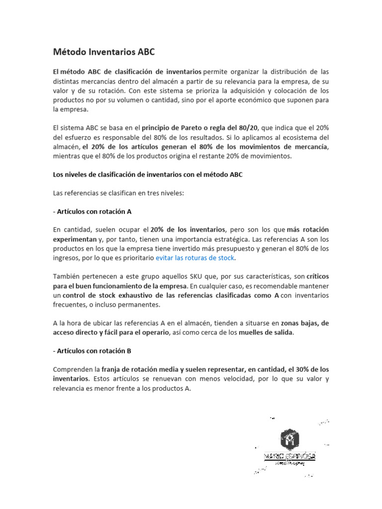 Metodo Inventarios ABC | PDF | Almacén