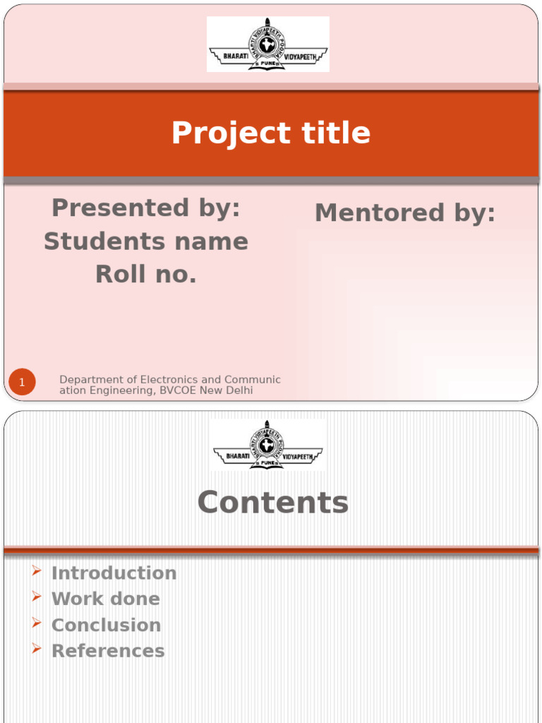 BVCOE ECE Student Project Presentation | PDF