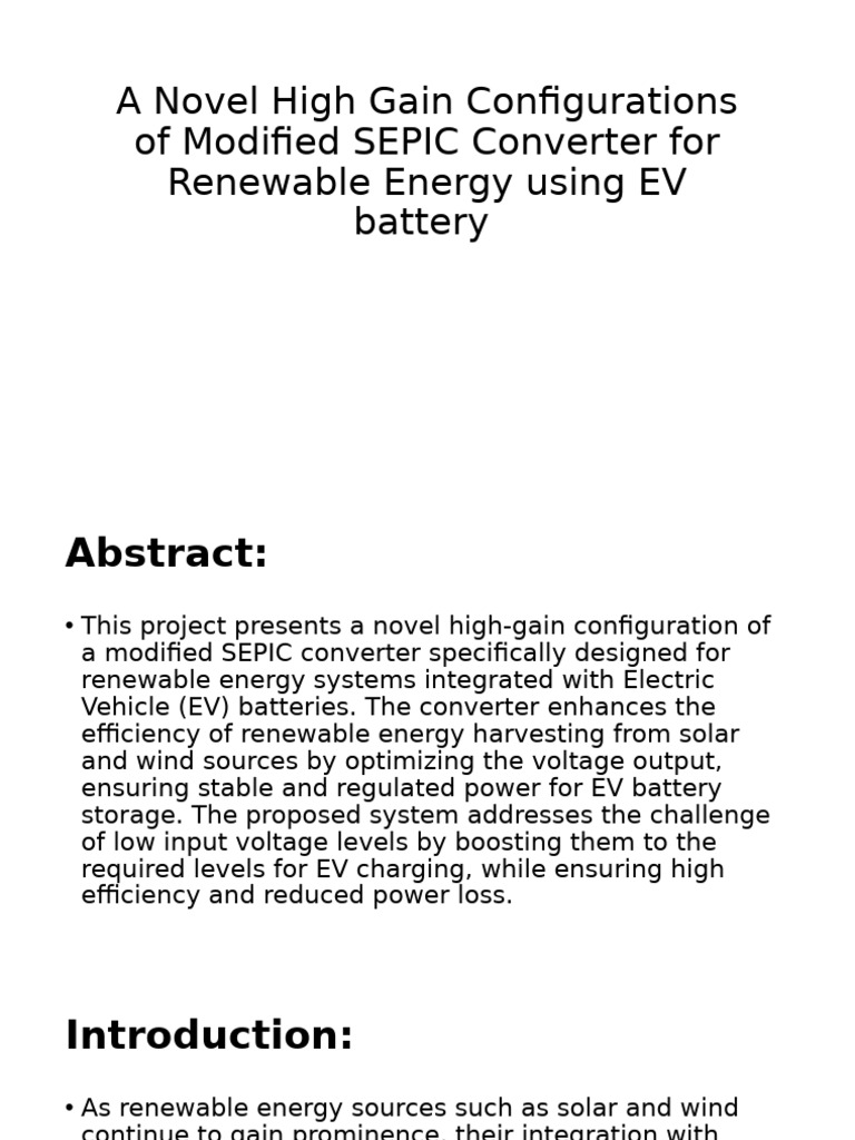 A Novel High Gain Configurations of Modified SEPIC | PDF | Electric ...