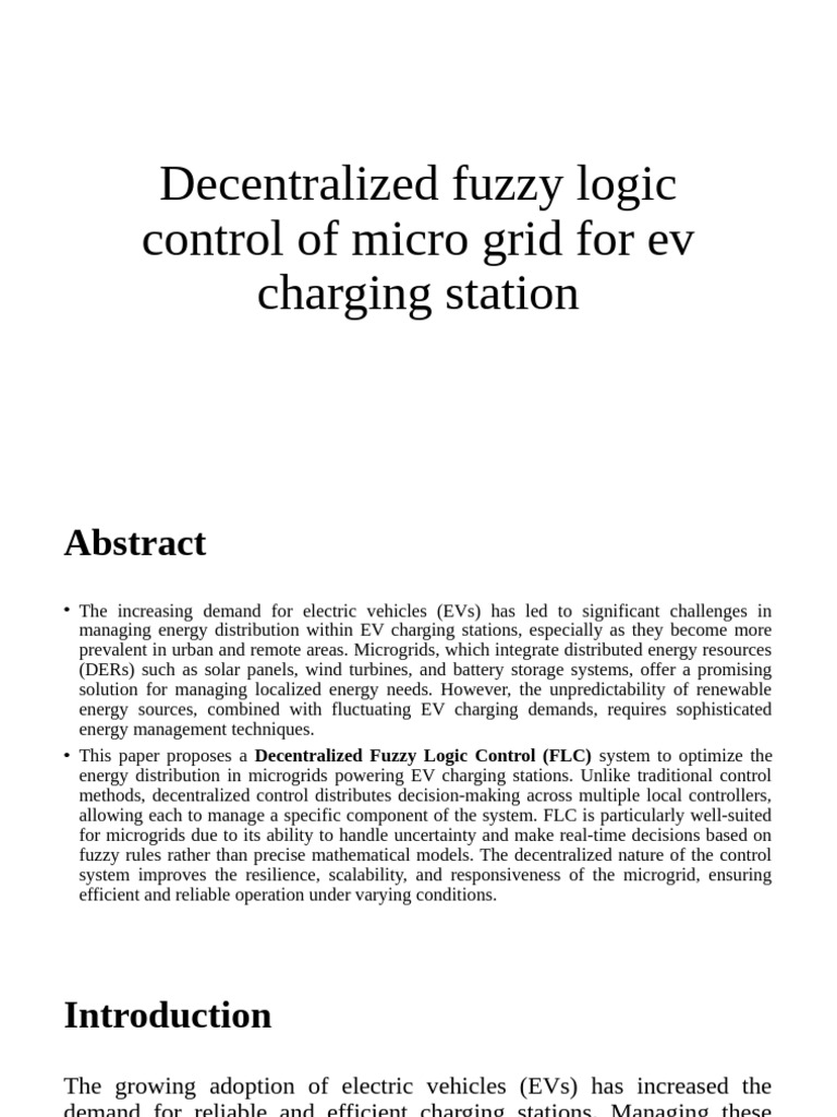 Decentralized Fuzzy Logic Control of Micro Grid For | PDF | Distributed Generation | Electric ...