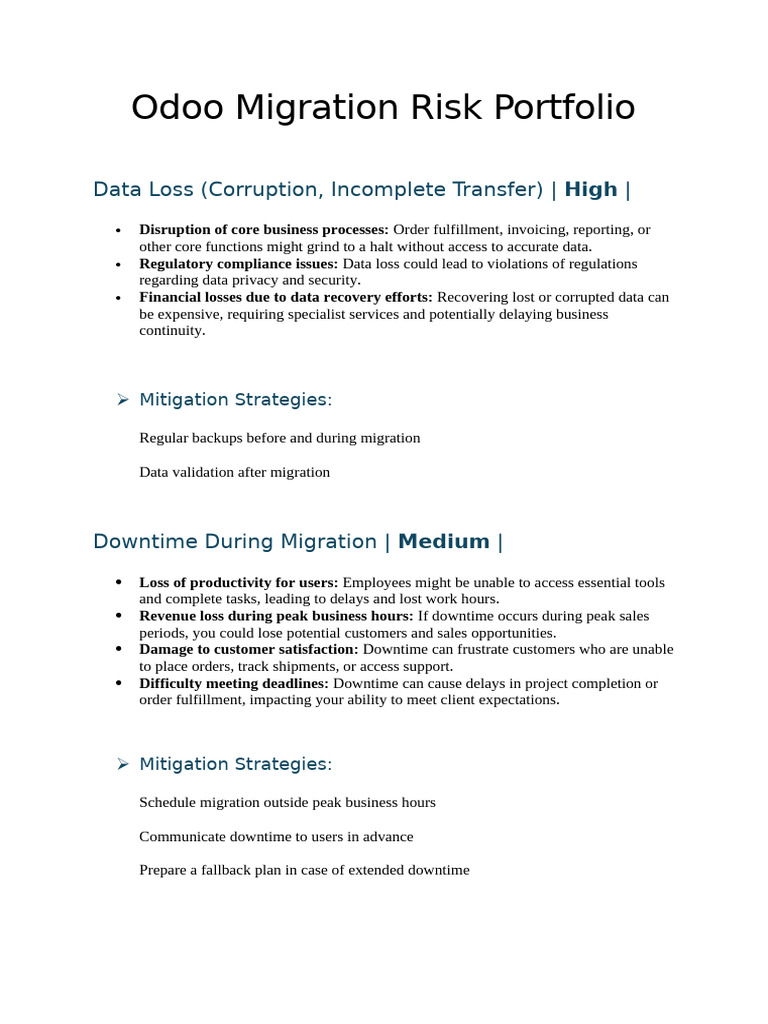 Odoo Migration Risk Assessment Guide | PDF | Computer Security | Security
