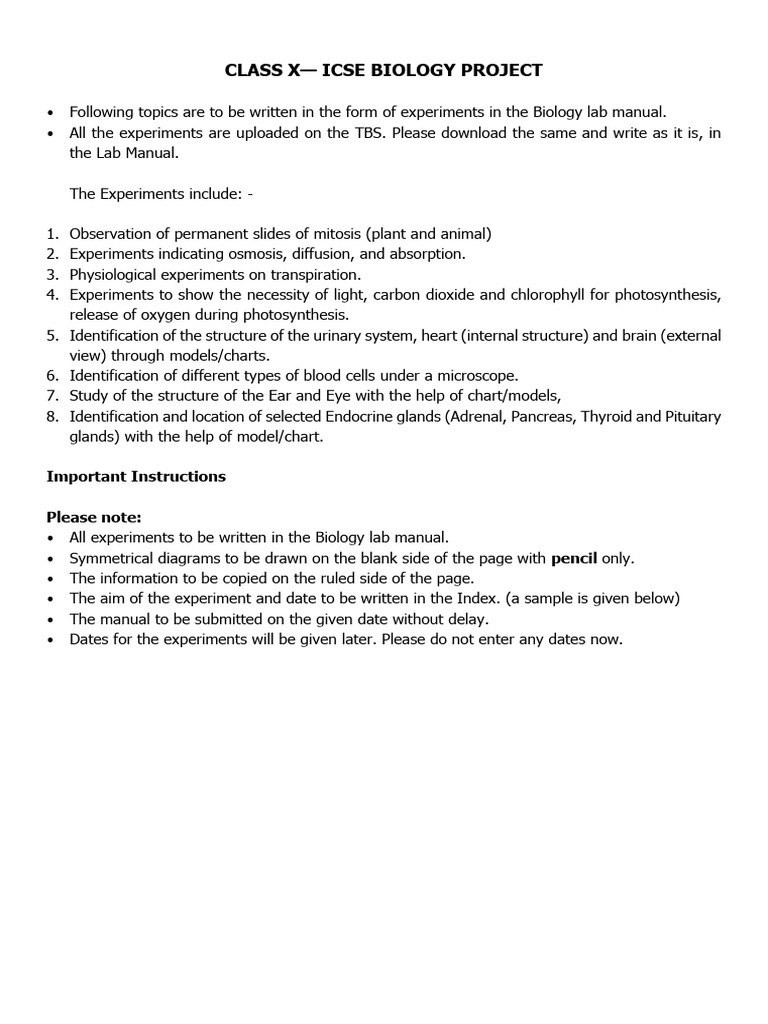CLASS X - ICSE Biology Project 2024-2025 | PDF | Mitosis | Atrium (Heart)