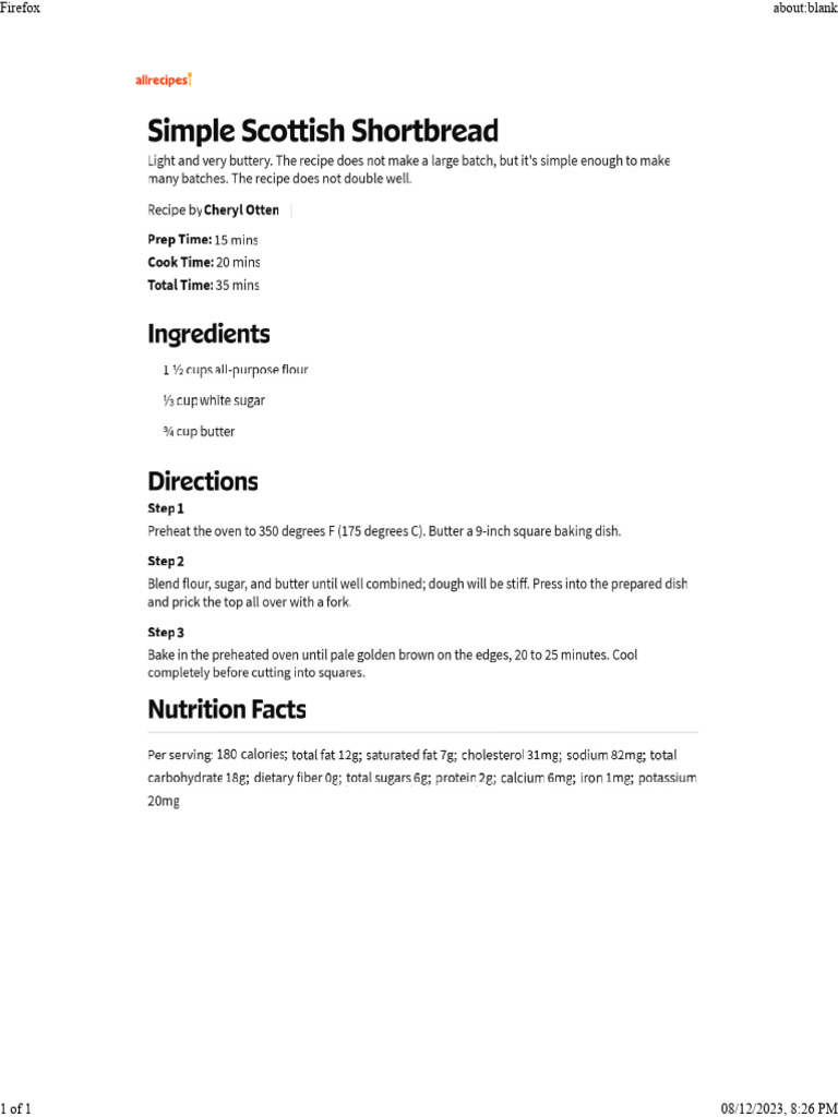 Simple Scottish Shortbread Cookies PDF