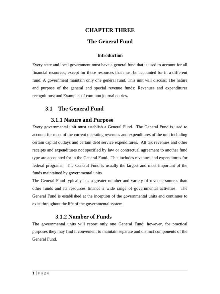 Chapter 3 General Fund | PDF | Fund Accounting | Expense