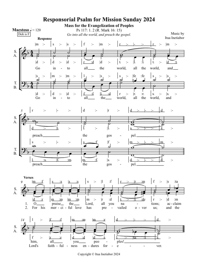 Responsorial Psalm (Mission Sunday) | PDF | Phonetics | Latin Script