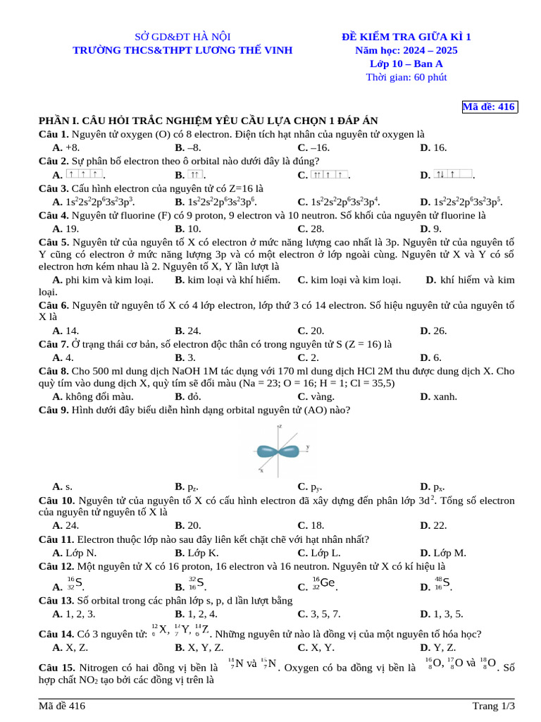 LTV Hoahoc GK1 Lop 10 de 416 | PDF