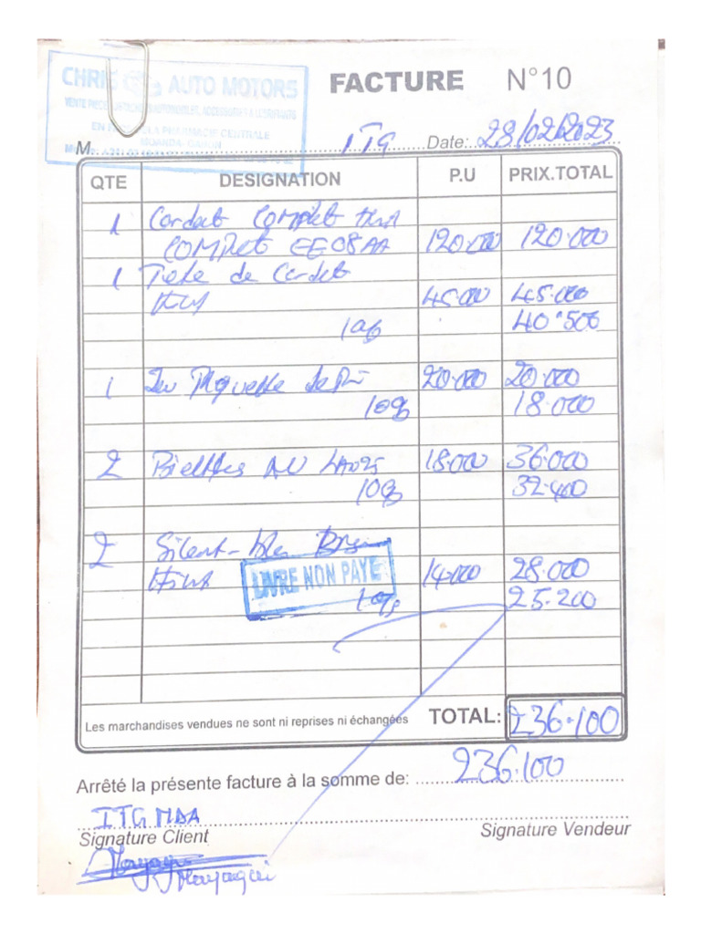 Facture Cris Auto | PDF