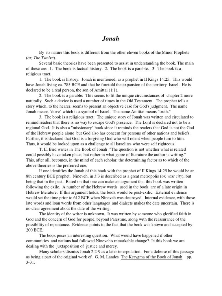 Jonah | PDF | Jonah | Books Of Kings