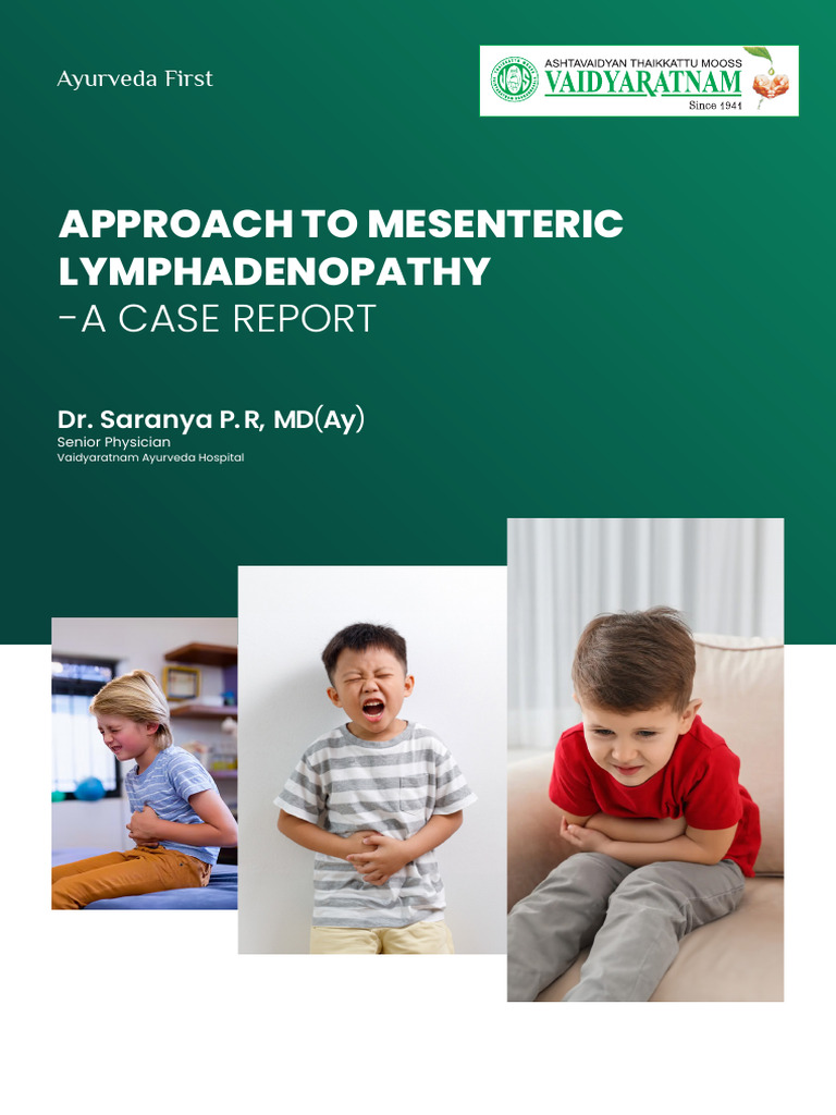 A Case Report On Approach To Mesenteric Lymphadenopathy - Dr. Saranya | PDF | Nausea | Constipation