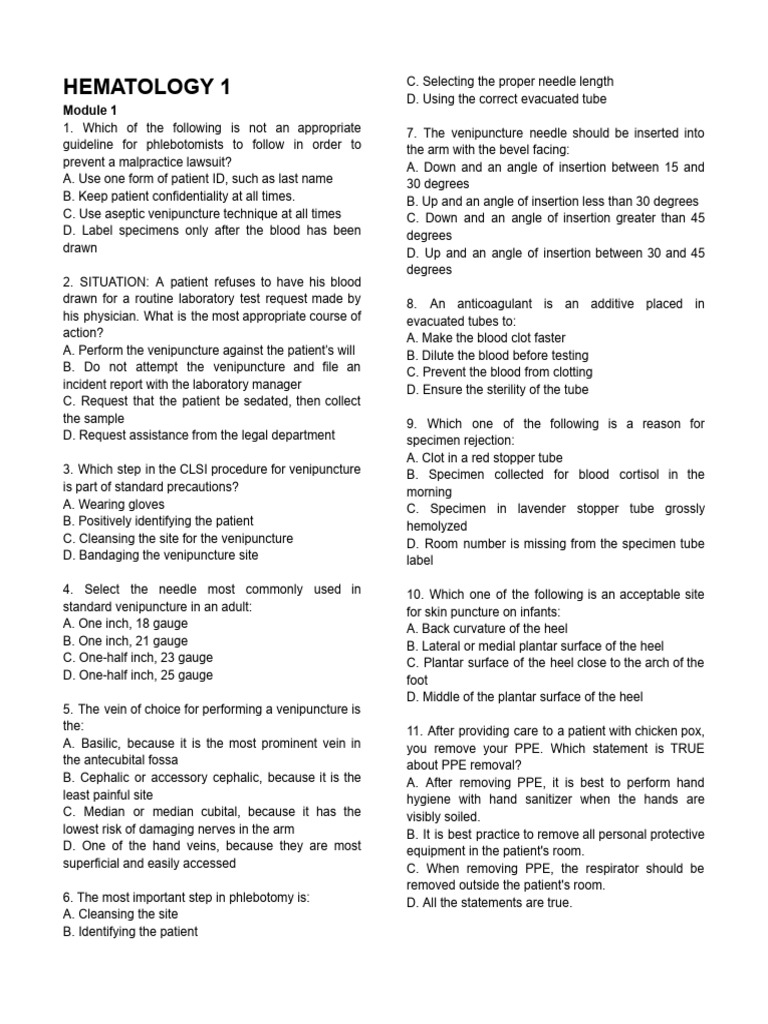 HEMA MOD | PDF | Anemia | Lymphocyte