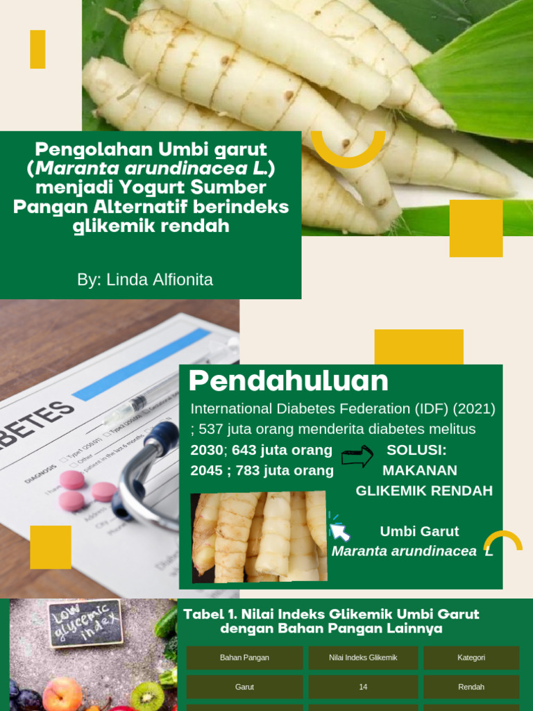 Pengolahan Umbi Garut (Maranta Arundinacea L.) Menjadi Tepung Untuk Bahan Baku Sumber Pangan ...