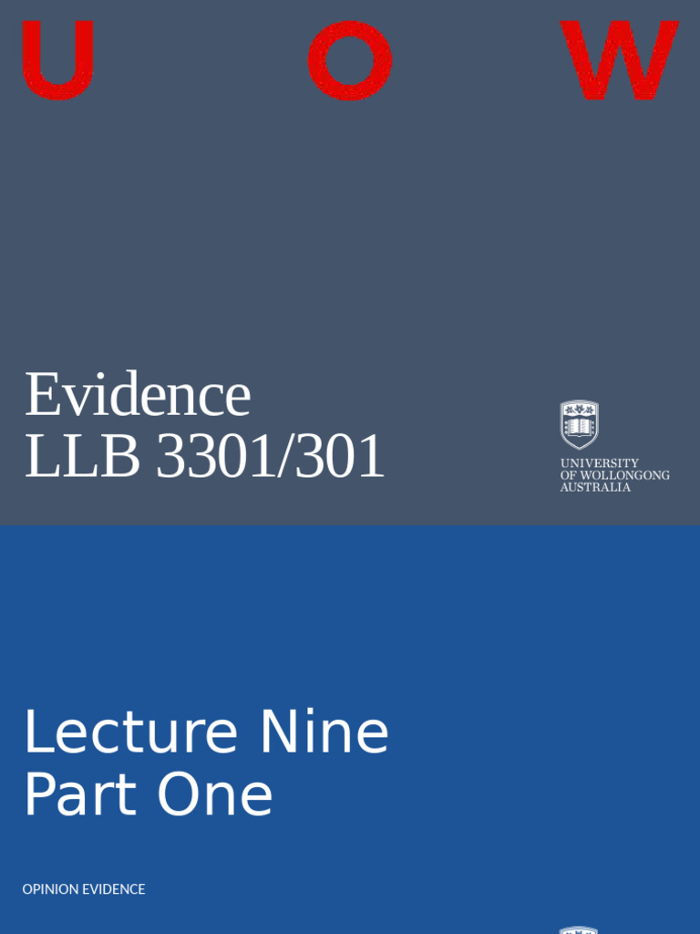 Understanding Opinion Evidence in Law | PDF | Expert Witness | Evidence ...