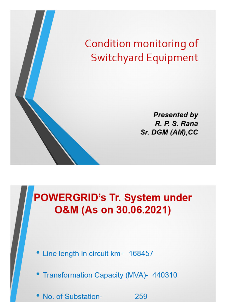 Condition Monitoring of Switchyard Equipment-CT-CVT-CB-LA-ISO - R P S Rana | PDF | Electrical ...
