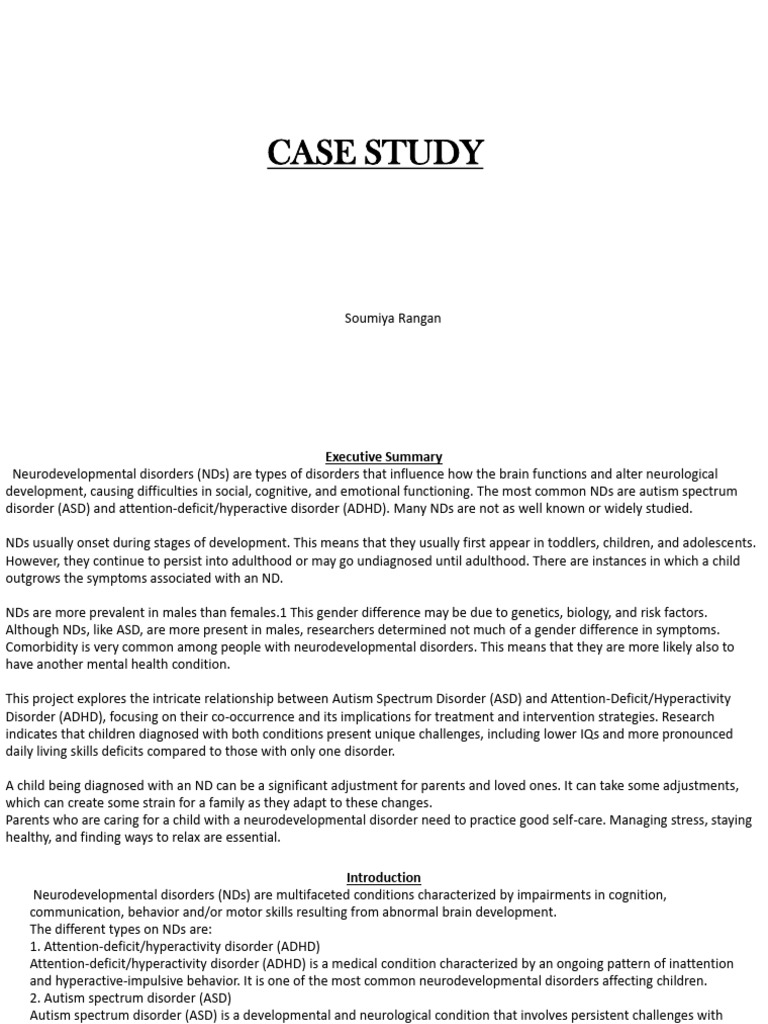 Case Study (1) | PDF | Attention Deficit Hyperactivity Disorder ...