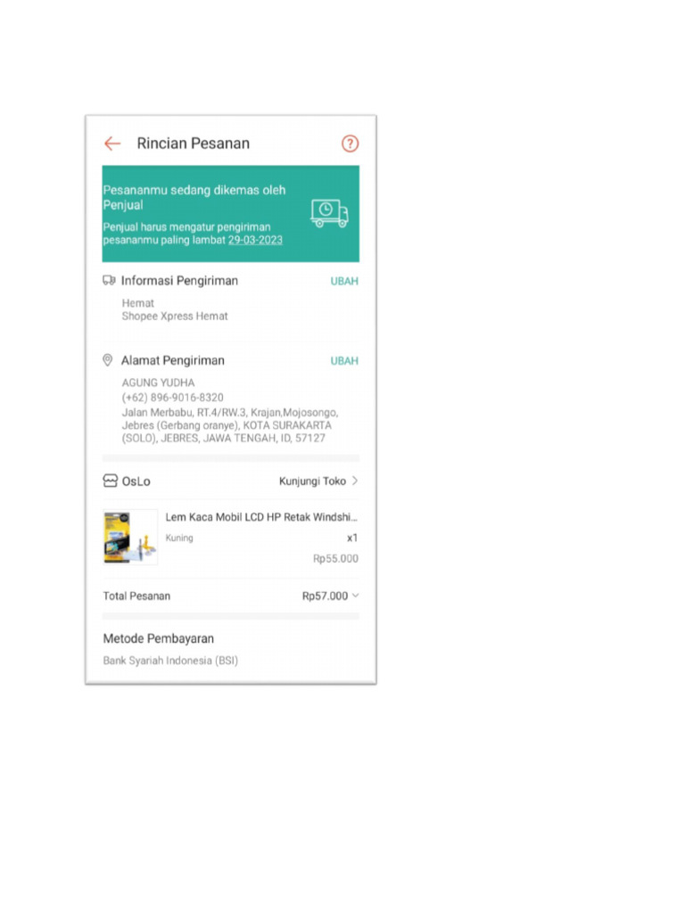 Nota Pembelian Lem Kaca Agung | PDF