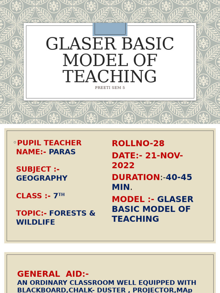 Glaser Model Paras Sem 5 | PDF | Forests | Trees